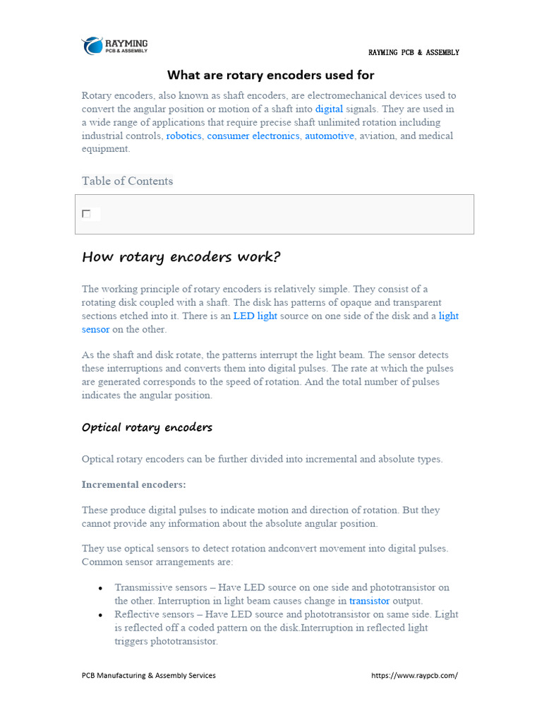 What Are Rotary Encoders Used For | PDF | Electronics | Electricity