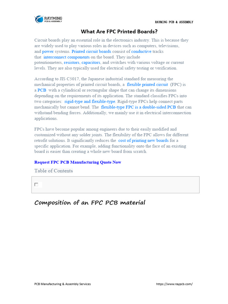 Understanding FPC Printed Circuit Boards | PDF | Printed Circuit Board ...