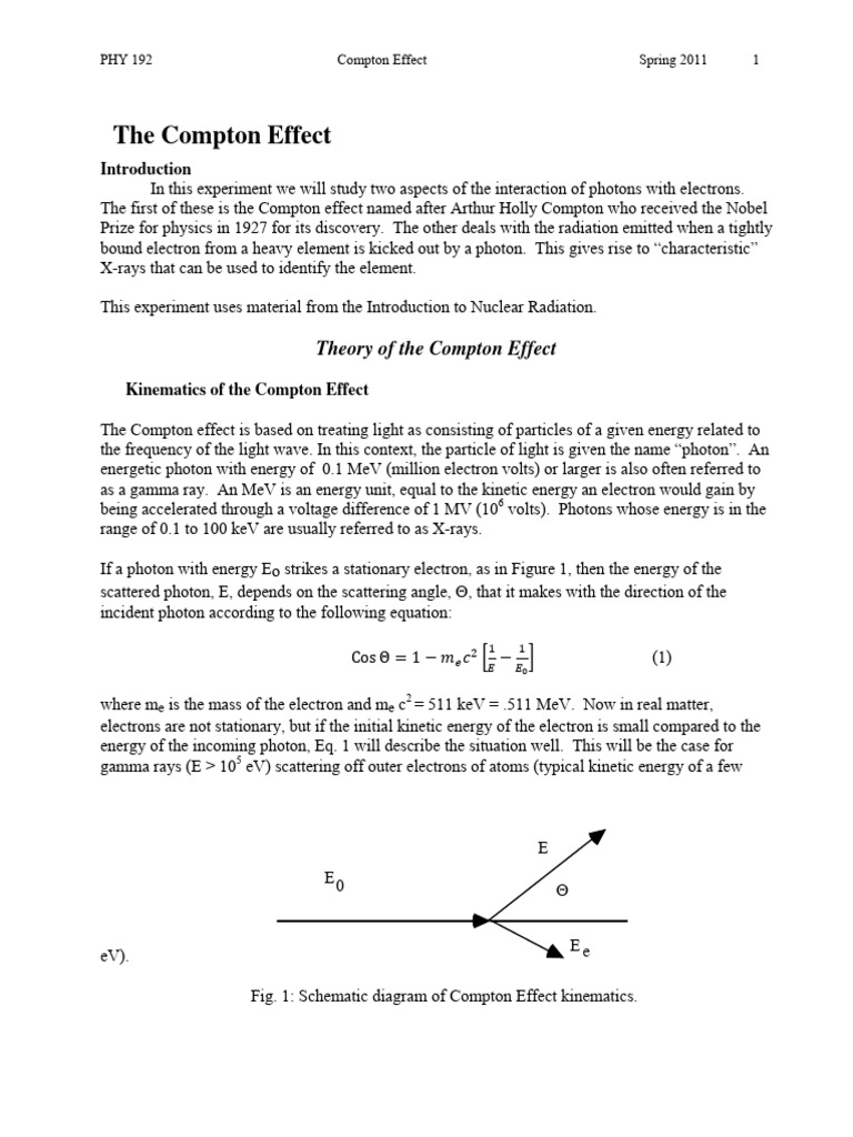 Compton | PDF | Electron | Photon