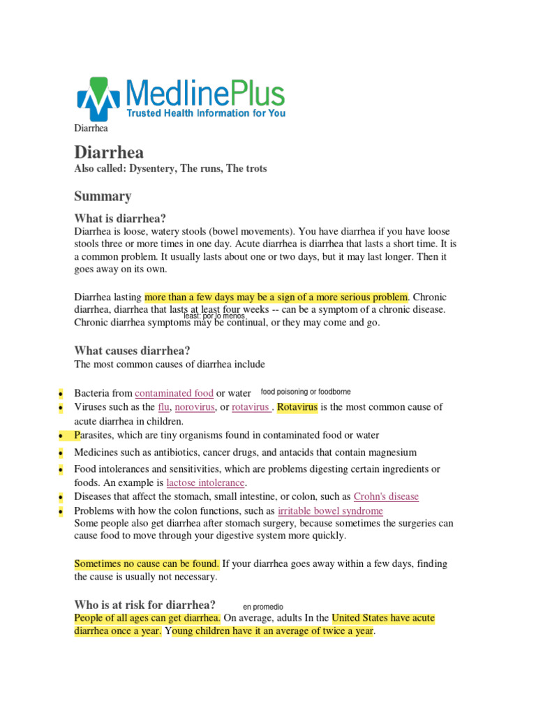 Diarrhea | PDF | Diarrhea | Medical Specialties