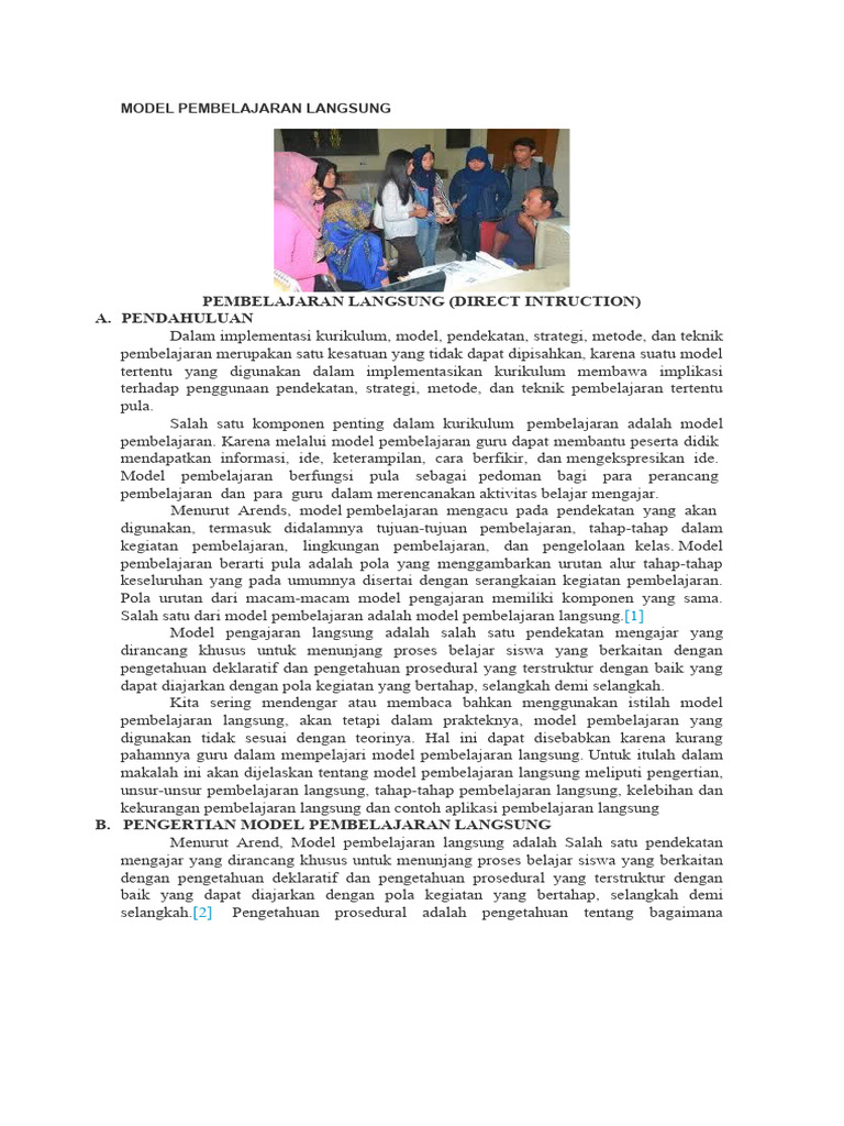 Model Pembelajaran Langsung | PDF