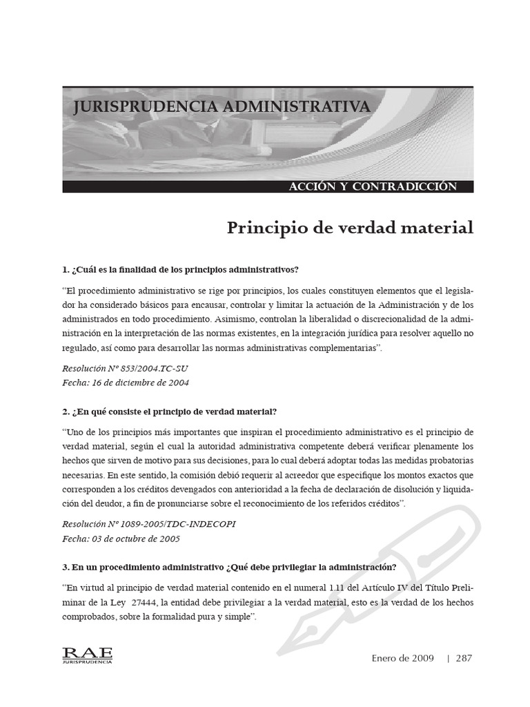 Articulo. Principio de Verdad Material | PDF | Verdad | Ley procesal