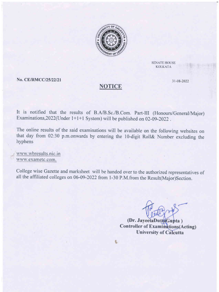 Part III CU Exam 2022 Result Publication | PDF
