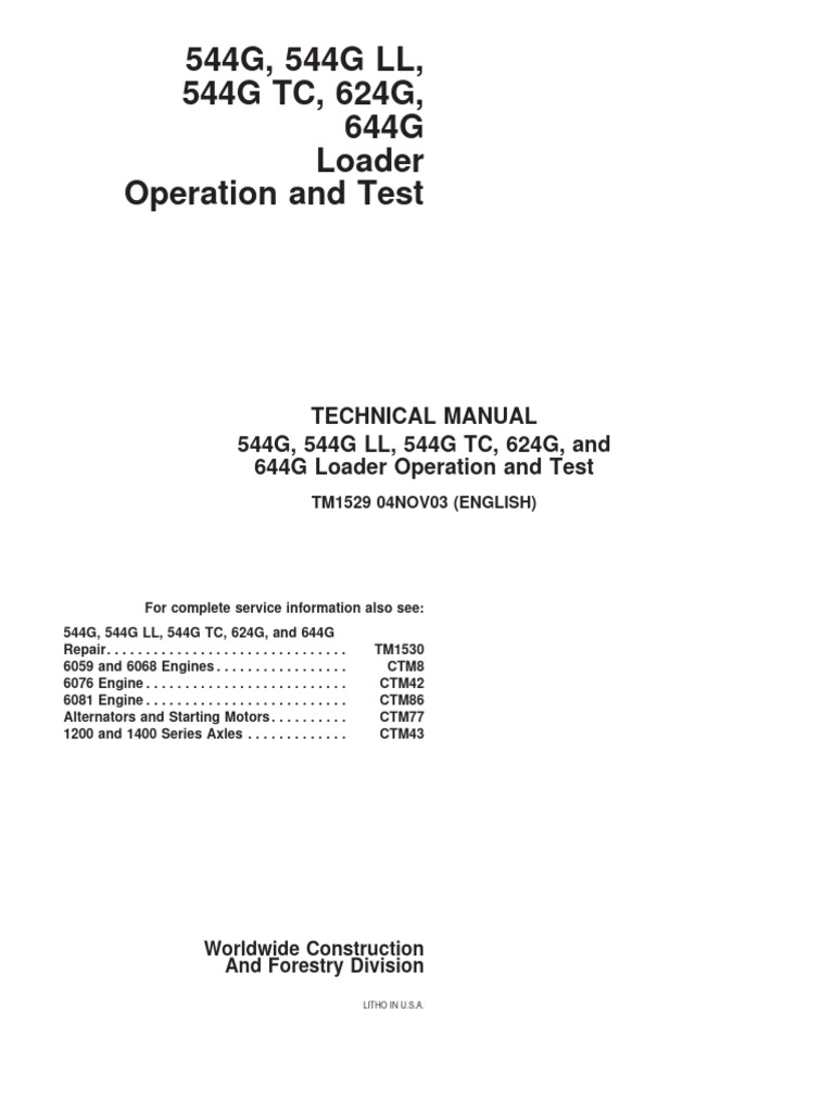 544G and 624G Loader Operation Manual | PDF | Mechanical Engineering