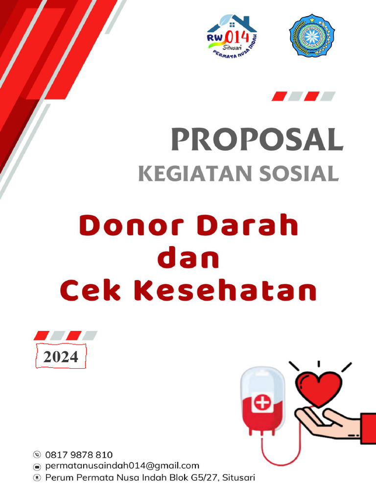 Proposal Charity Event - Donor Darah Dan Cek Kesehatan Gratis | PDF | Gaya Hidup