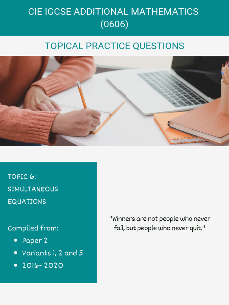 6 CIE IGCSE Additional Mathematics Paper 2 Topical Past Paper ...