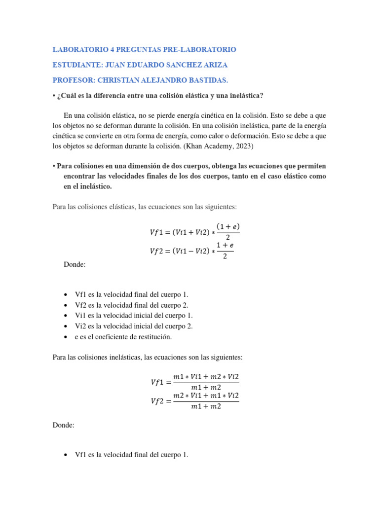 Preguntas Lab 4 | PDF | Fuerza | Ciencias fisicas