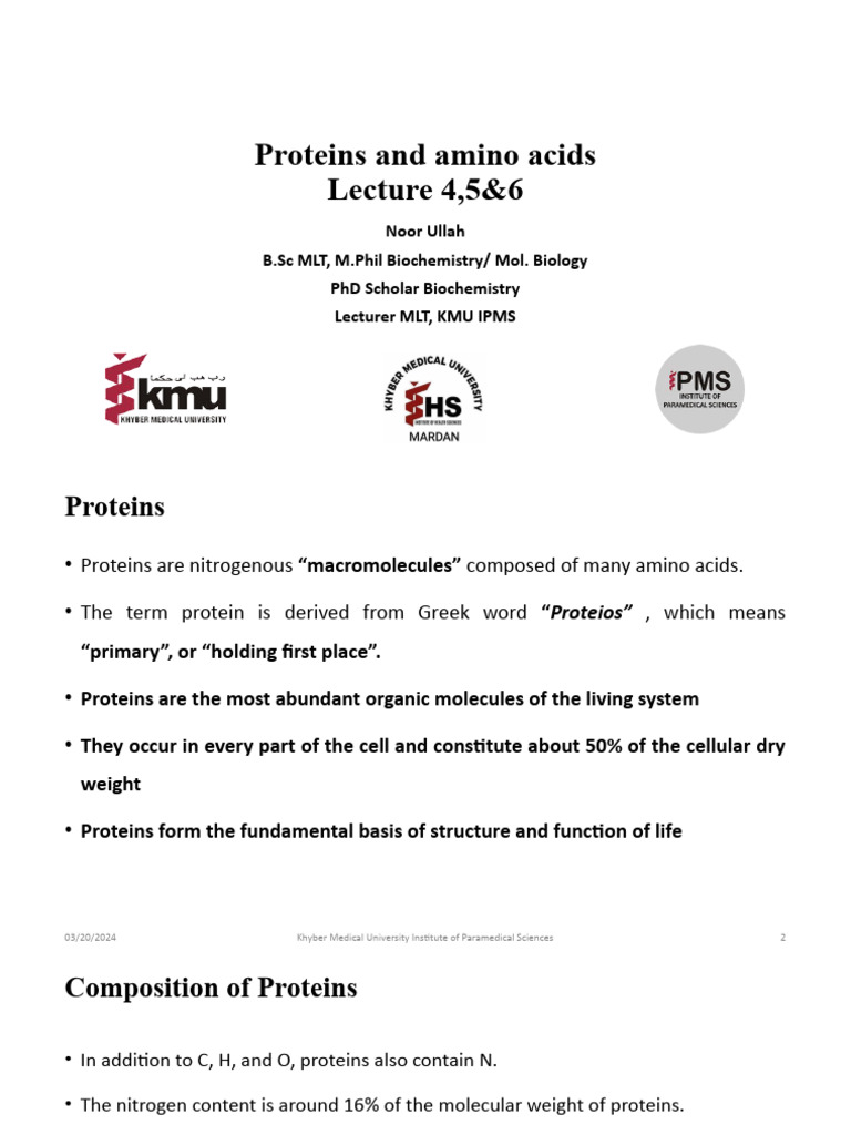 Proteins and Aminoacids | PDF | Amino Acid | Proteins