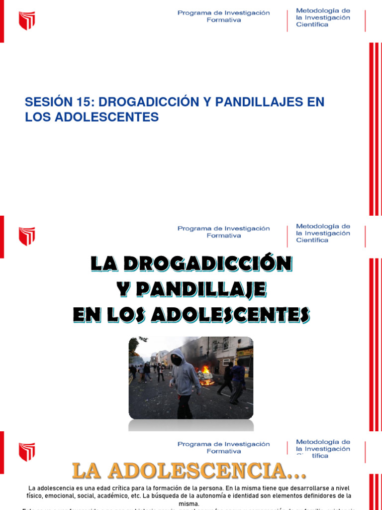 La Drogadicción y Pandillaje 2022 | PDF | La dependencia de sustancias | Drogas