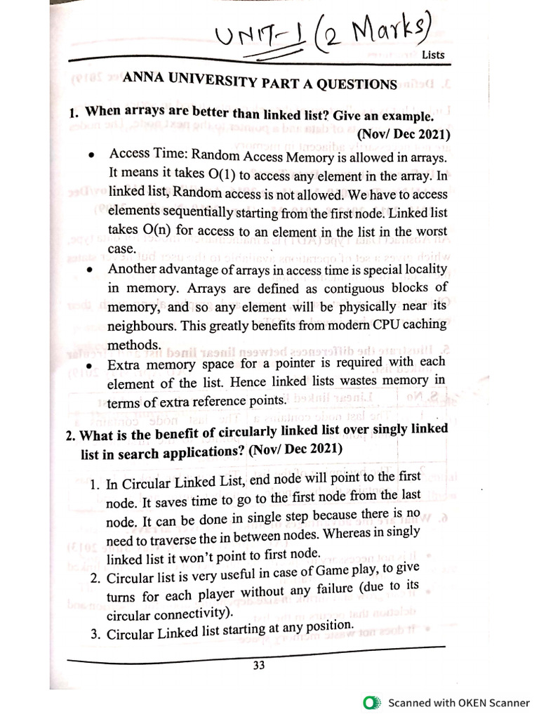 UNIT 1 - 2 Marks | PDF