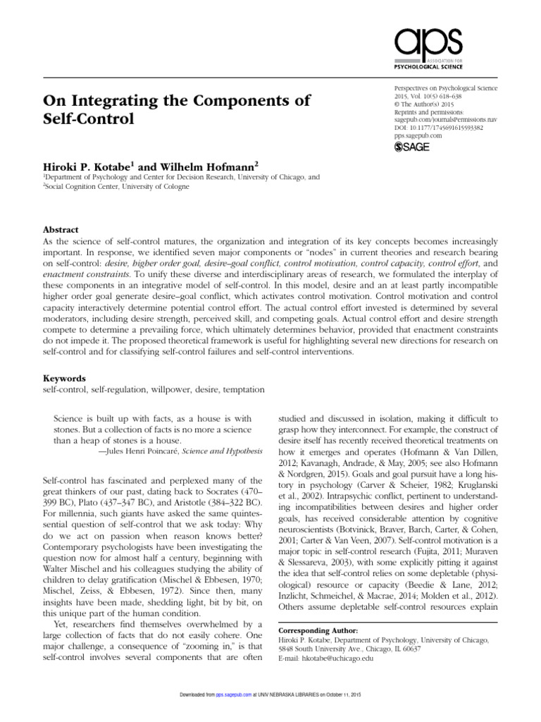 Self Control Download Free Pdf Self Management Self Control