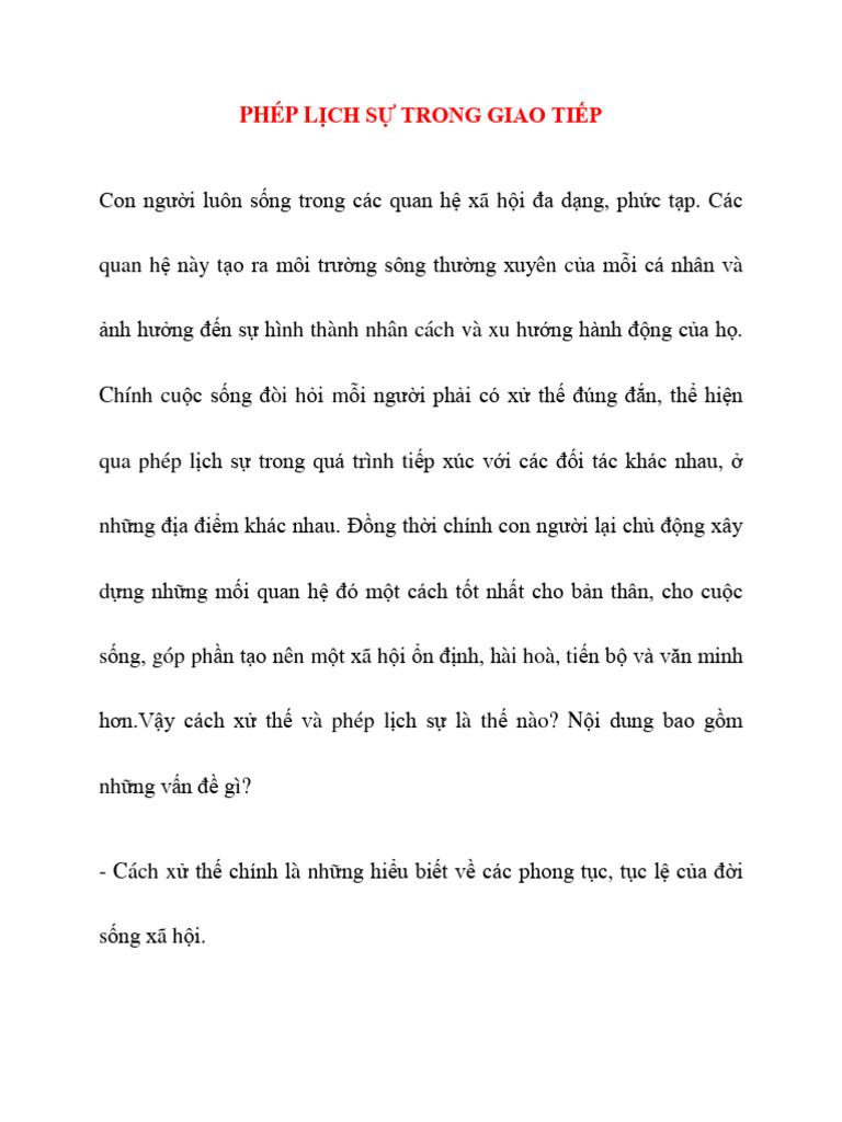 Phã P L?CH S? Trong Giao Ti?p - 309340 | PDF