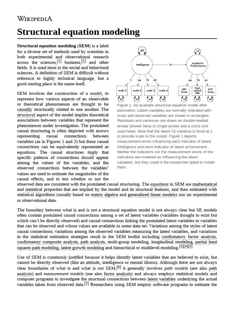 Structural Equation Modeling | PDF | Structural Equation Modeling | Linear Regression