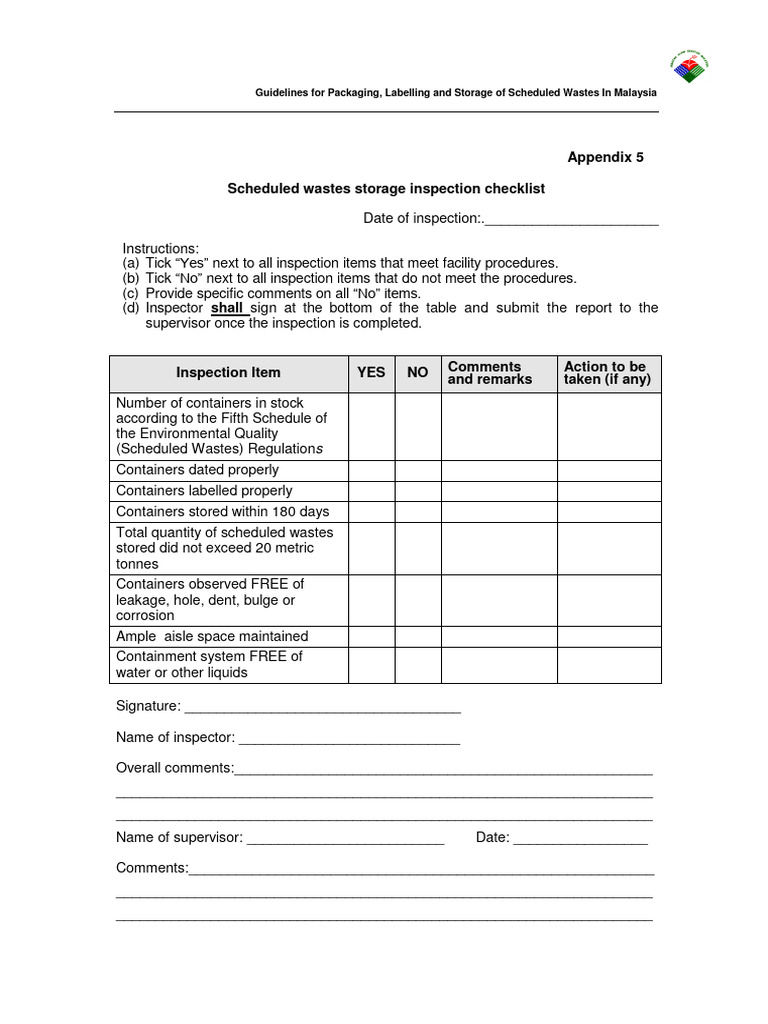 Scheduled Waste Storage Guidelines | PDF | Technology & Engineering