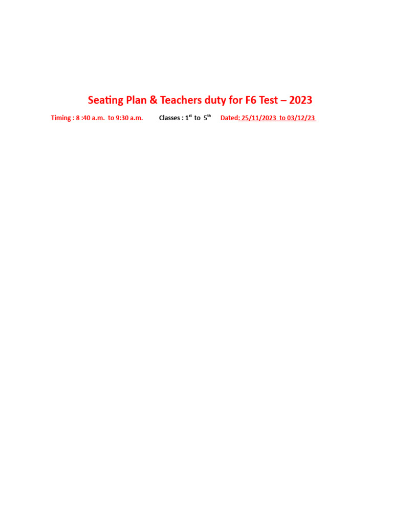 F5 Seating Plan | PDF