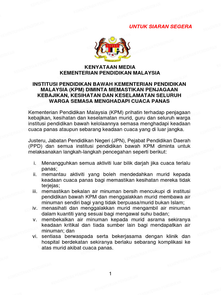 Untuk Siaran Segera | PDF