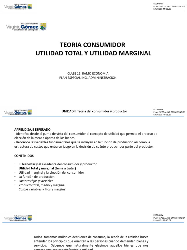Clase 12 Utilidad Total y Utilidad Marginal (Autoguardado) | Descargar ...