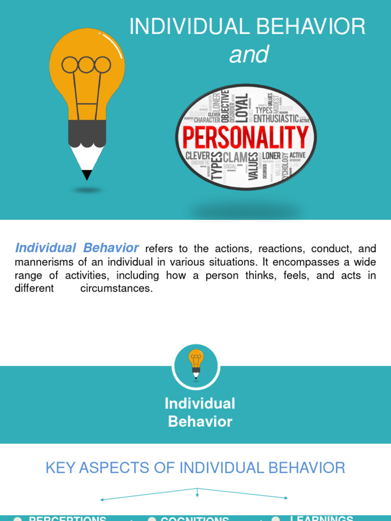 Individual Behavior and Personality Traits | PDF | Behavior | Emotions Individual Behavior and Personality Traits | PDF | Behavior | Emotions
