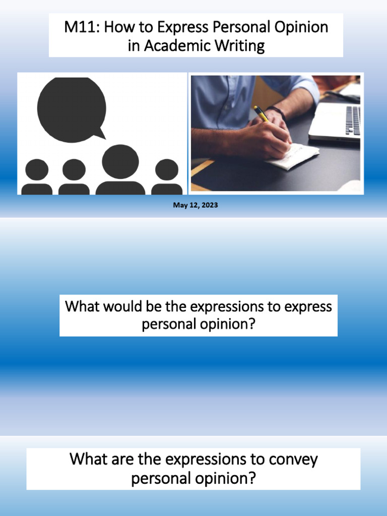M11 - How To Express Personal Opinion | PDF | Cognition