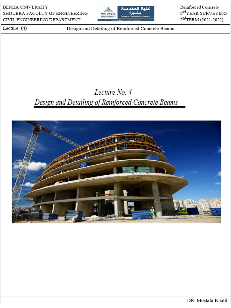 Lec.03-Design of RC Beams | PDF | Beam (Structure) | Concrete