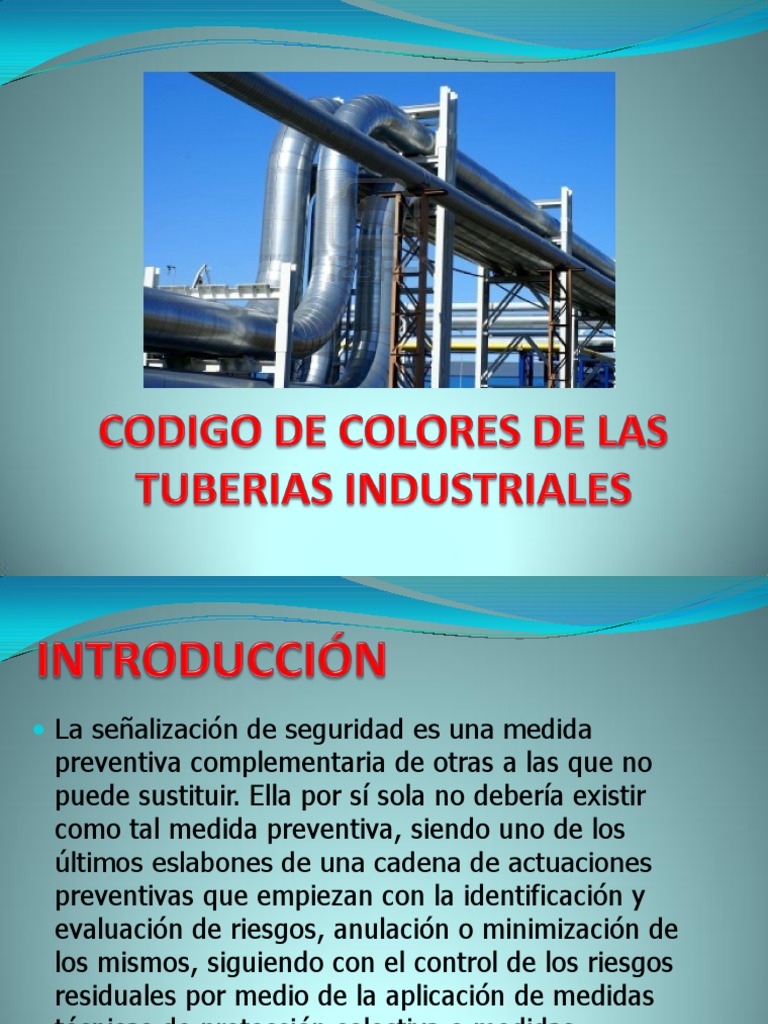 Codigo de Colores de Las Tuberias Industriales | PDF | Tubería (transporte de fluidos ...