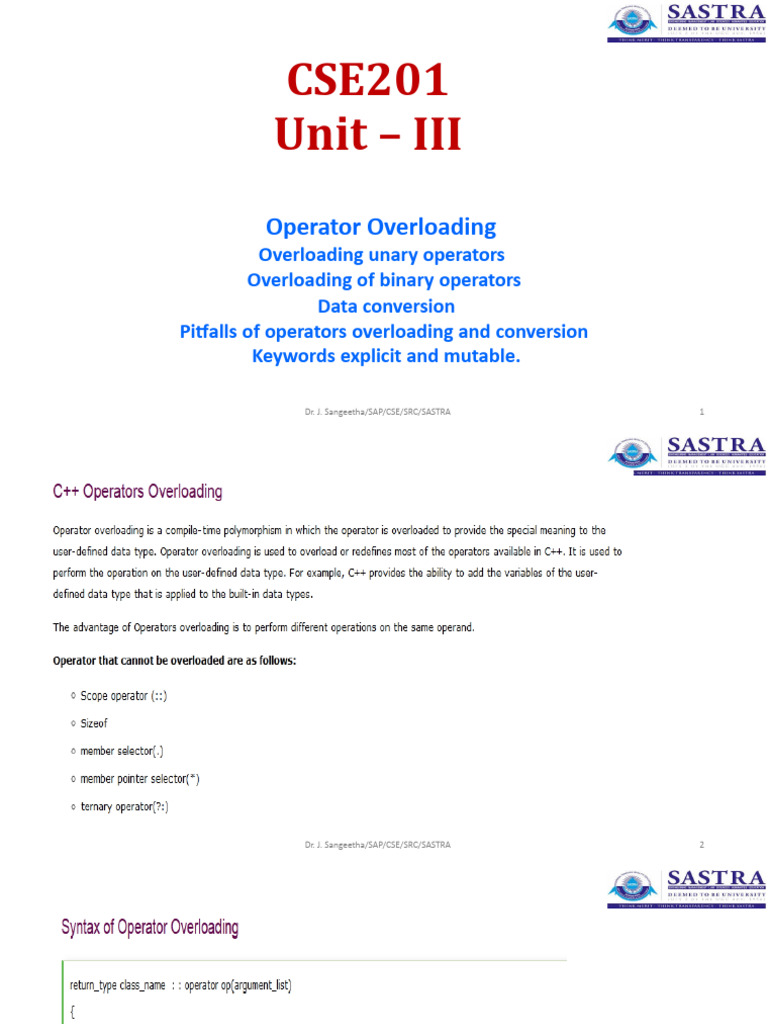 Unit III Part I | PDF | C++ | Computing Unit III Part I | PDF | C++ | Computing
