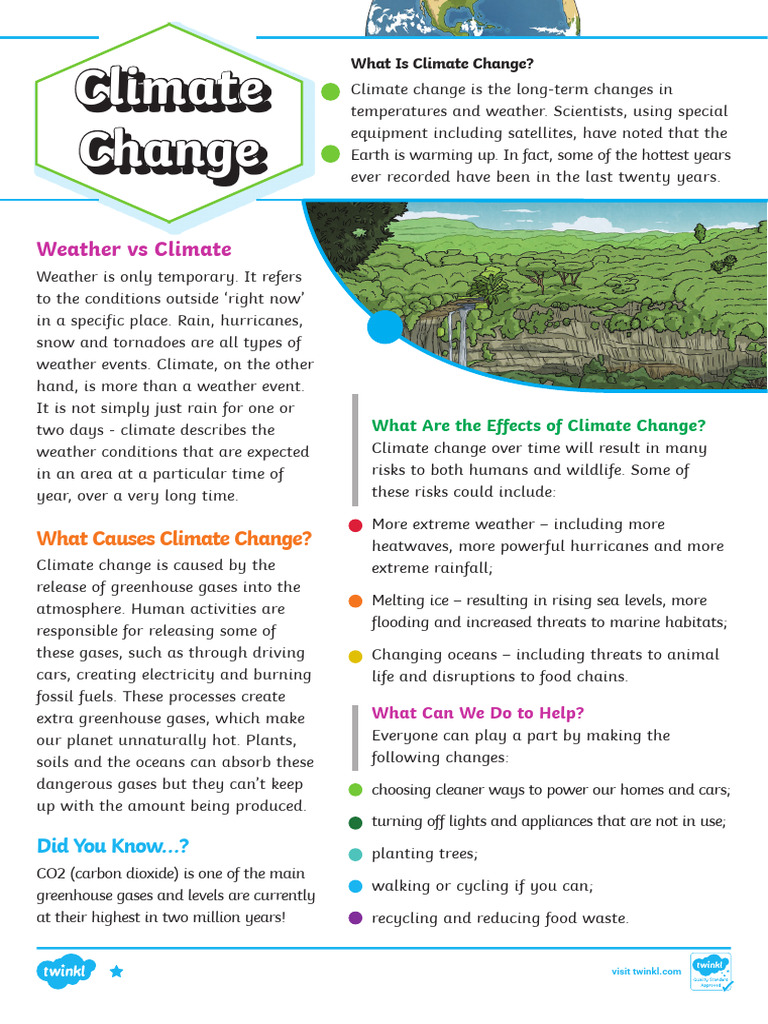 T2 E 5396 LKS2 Climate Change Differentiated Reading Comprehension ...