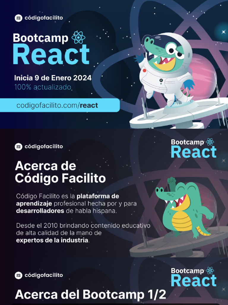 Temario Bootcamp React 2024 Codigo Facilito | PDF