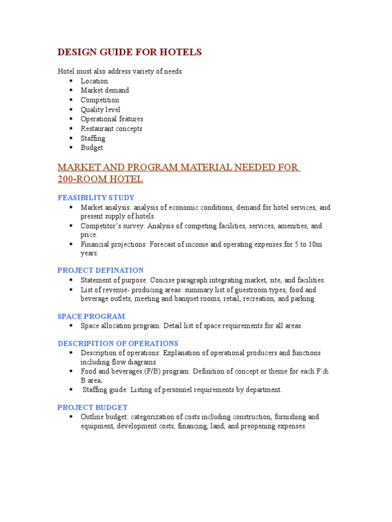 Design Guide For Hotels | PDF | Bar | Restaurants