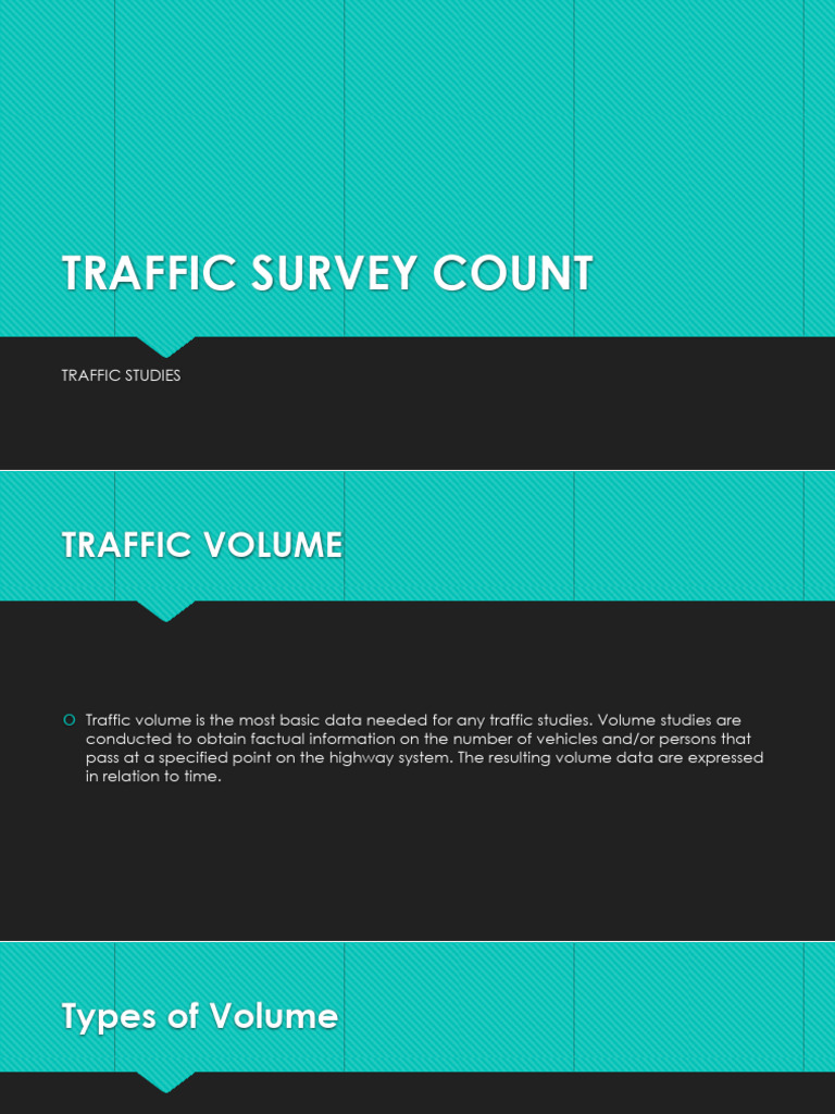TRAFFIC SURVEY COUNT Traffic Studies | PDF | Traffic | Intersection (Road)