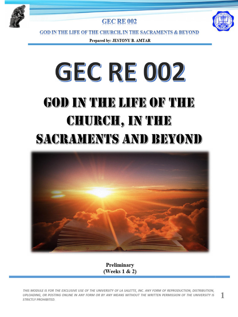Module 1 Pdf Catholic Church Jesus 8998