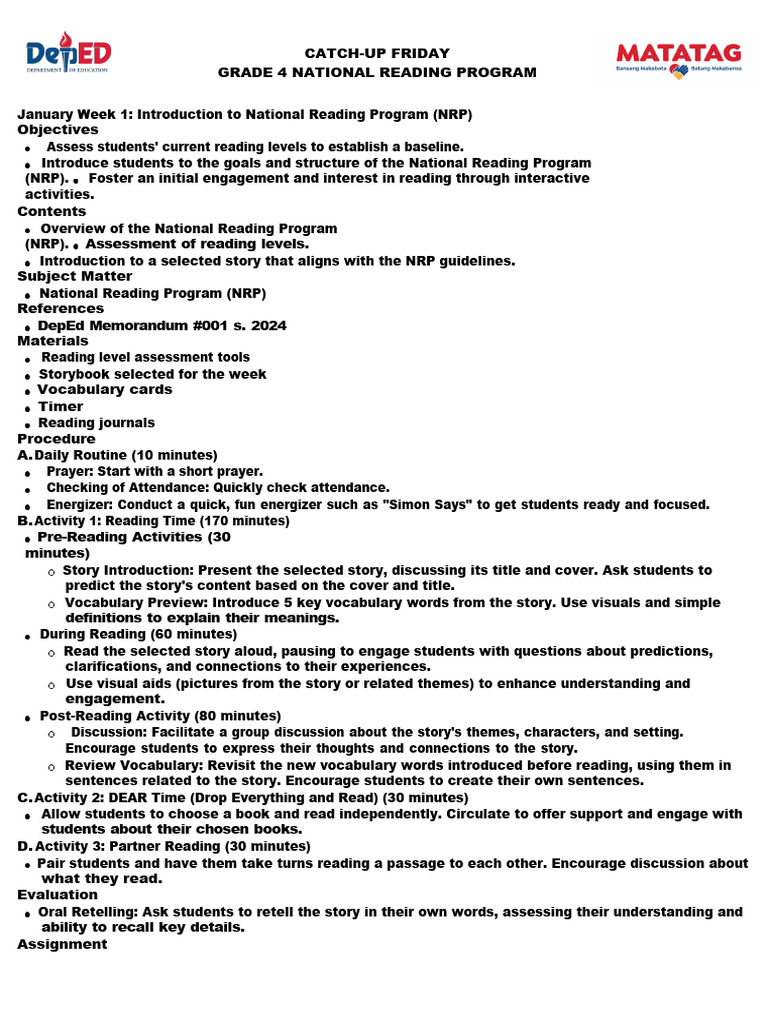 Grade 4 NRP | PDF | Phonics | Reading Comprehension