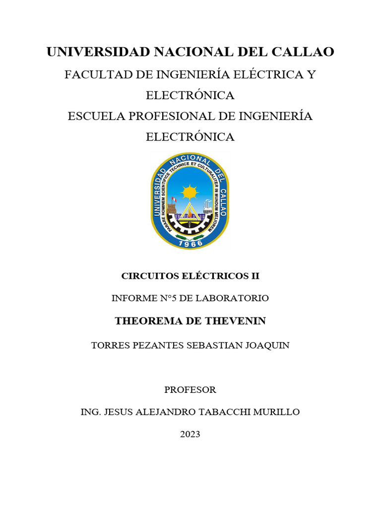 Laboratorio N°5 - Circuitos Eléctricos II | PDF | Red eléctrica | Impedancia eléctrica
