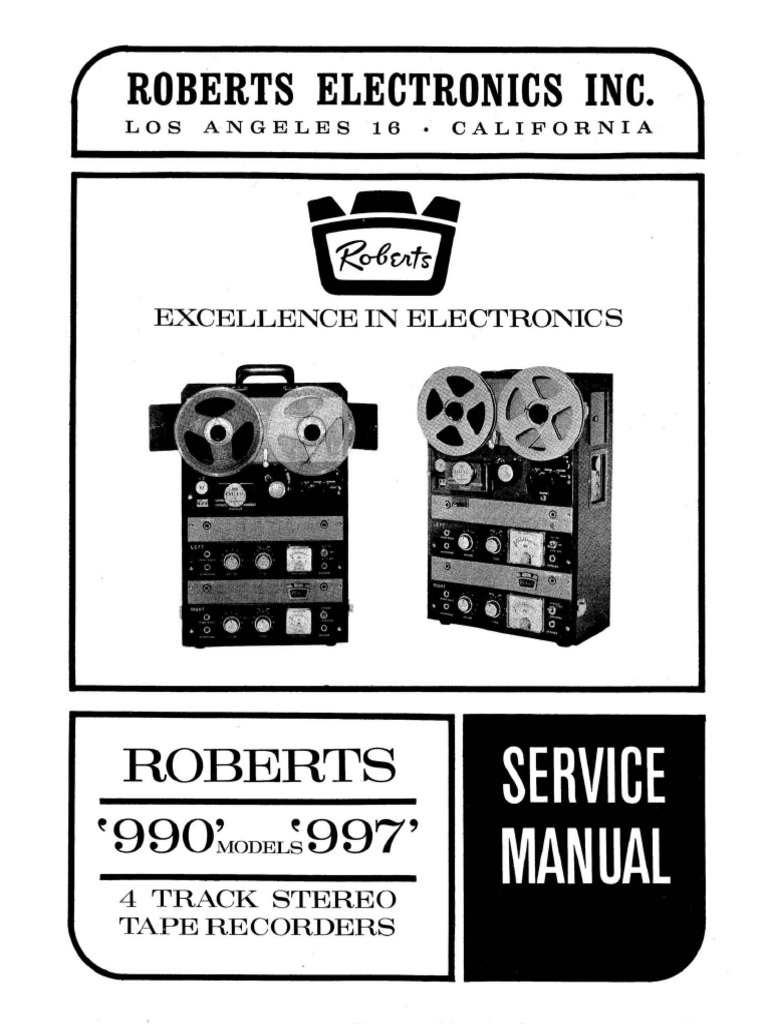Roberts 990 997 4-Tracks Stereo Tape Recorders SM | PDF