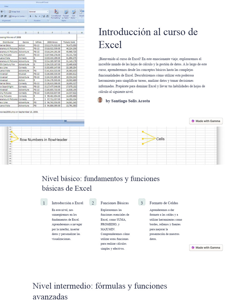 Introduccion Al Curso de Excel | PDF | Microsoft Excel | Informática