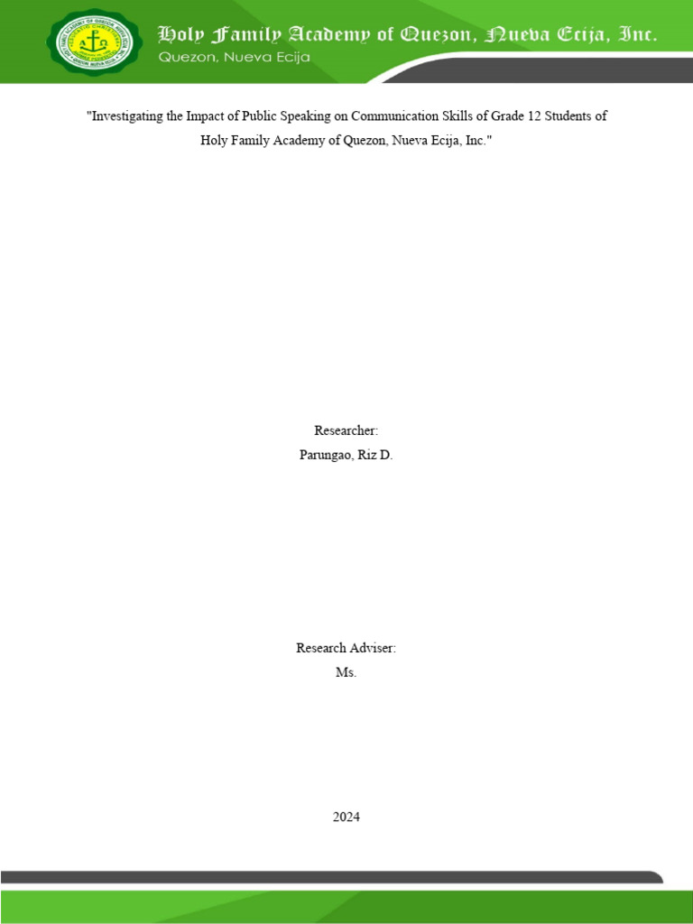 Research (Draft) | PDF | Public Speaking | Communication