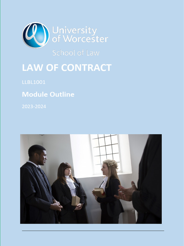 Law of Contract Module Outline 2023-24 | PDF | Argument | Consideration