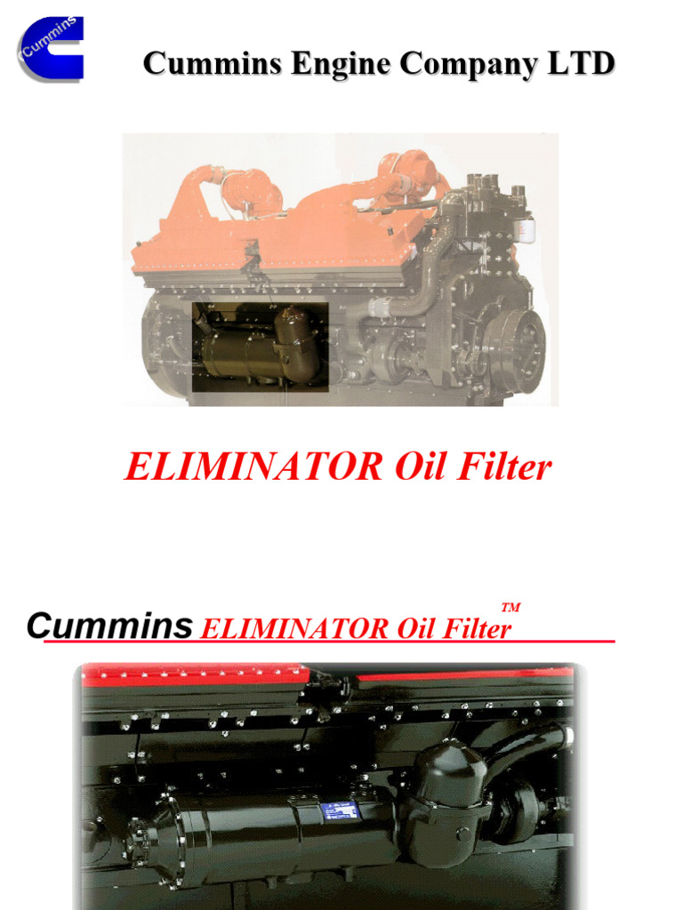 Cummins Eliminator Oil Filter Benefits | PDF | Filtration | Mechanical ...