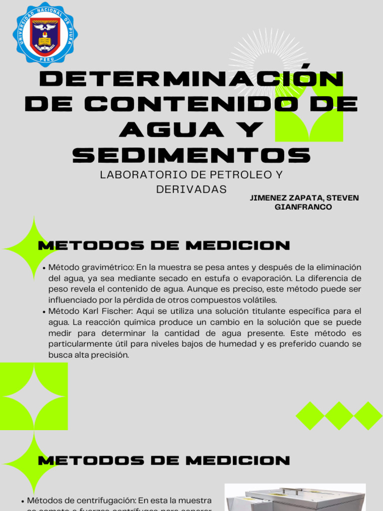 Determinación de Contenido de Agua y Sedimentos - Determinación de ...