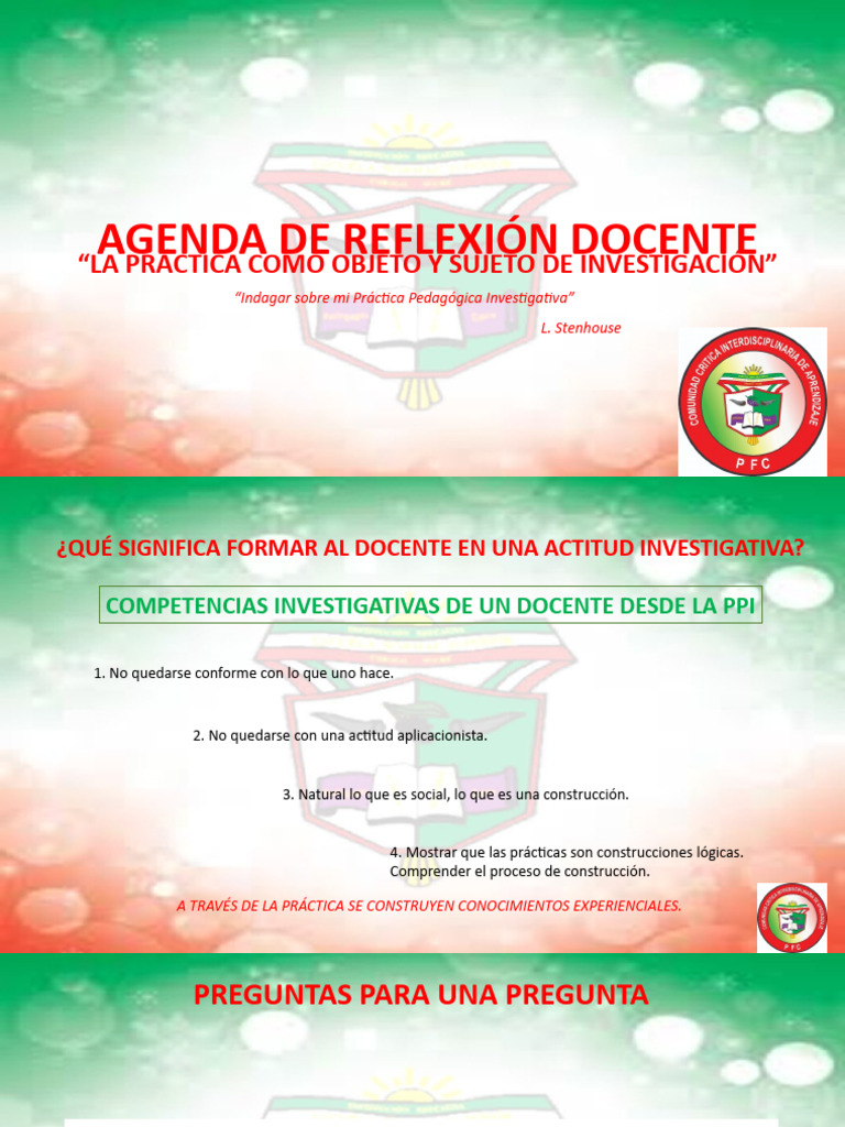 Agenda de Reflexion Docente | PDF | Pedagogía | Maestros