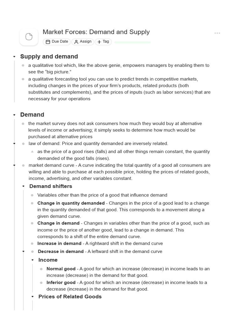 Market Forces - Demand and Supply | Download Free PDF | Supply (Economics) | Demand