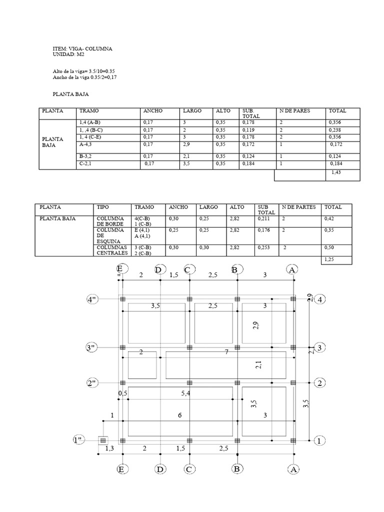 Diseño de Columnas y Vigas en Planta | PDF