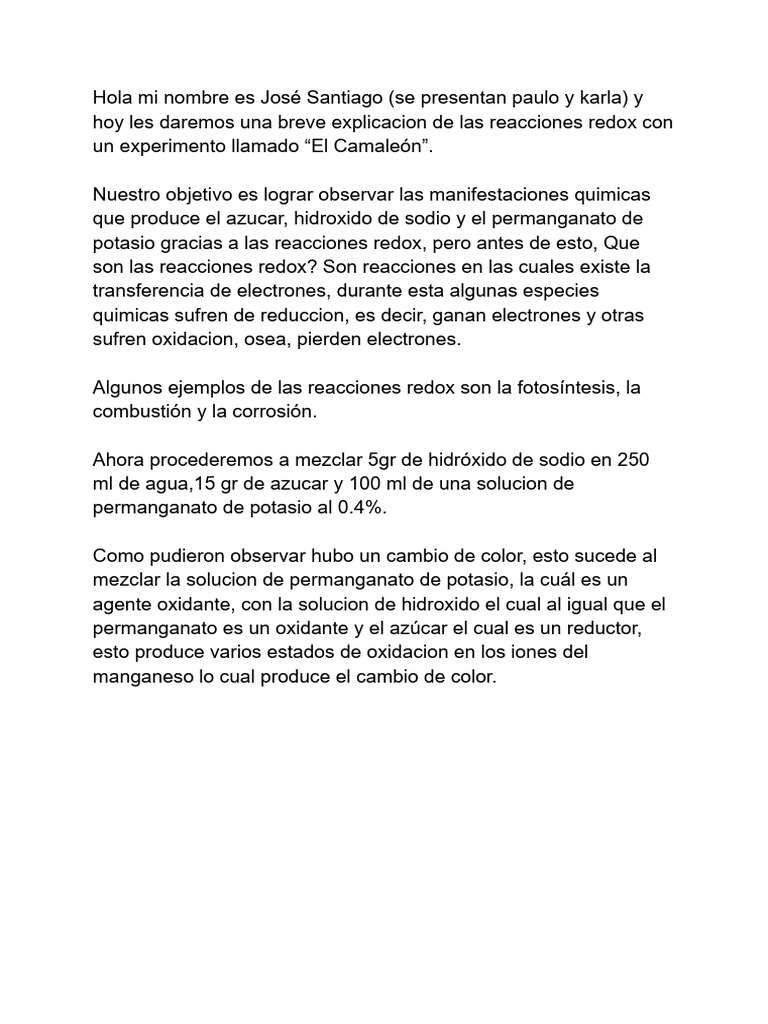 Guion para Feria de Ciencias | PDF