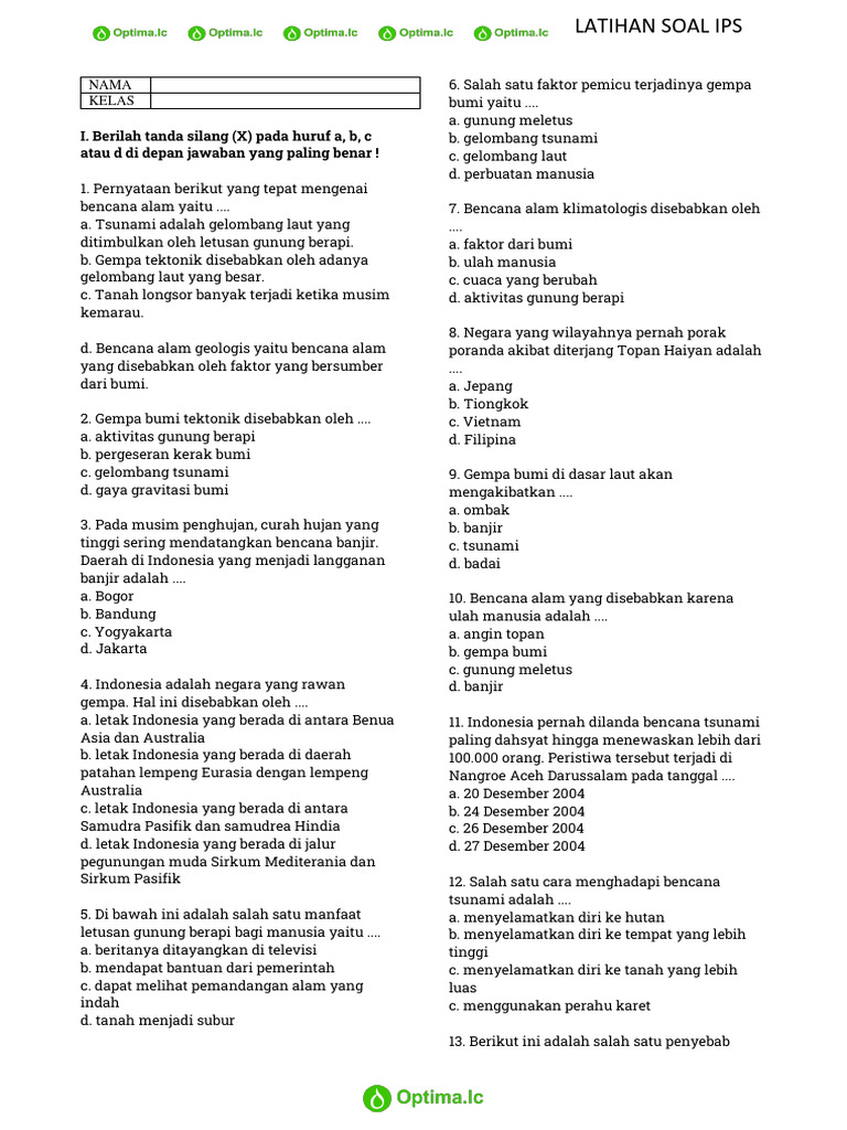 FORMAT (PRE TEST) Ips | PDF