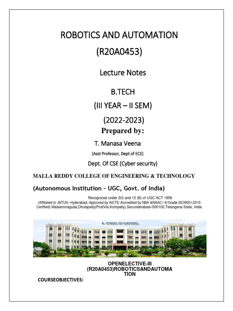 Robotics and Automation | PDF | Microcontroller | Embedded System