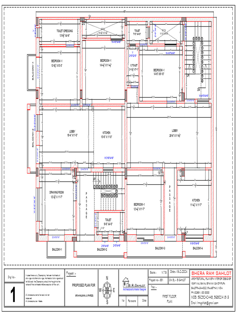 01 - First Floor Working Plan (381 - Hanuman Ji-Model | PDF