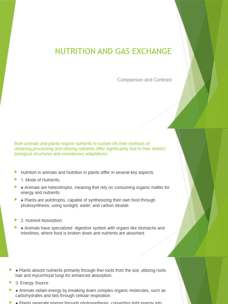 Nutrition and Gas Exchange in Organisms | PDF | Nutrients | Nutrition