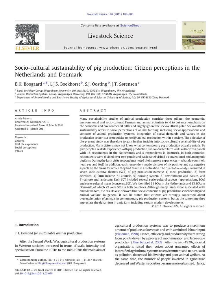 Socio-Cultural Sustainability | PDF | Pig | Agriculture