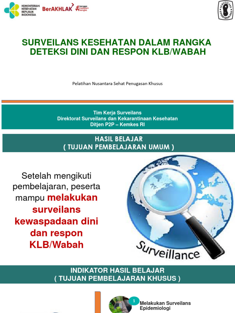 V2 - Surveilans Kesehatan Dalam Rangka Deteksi Dini Dan Respon KLB | PDF