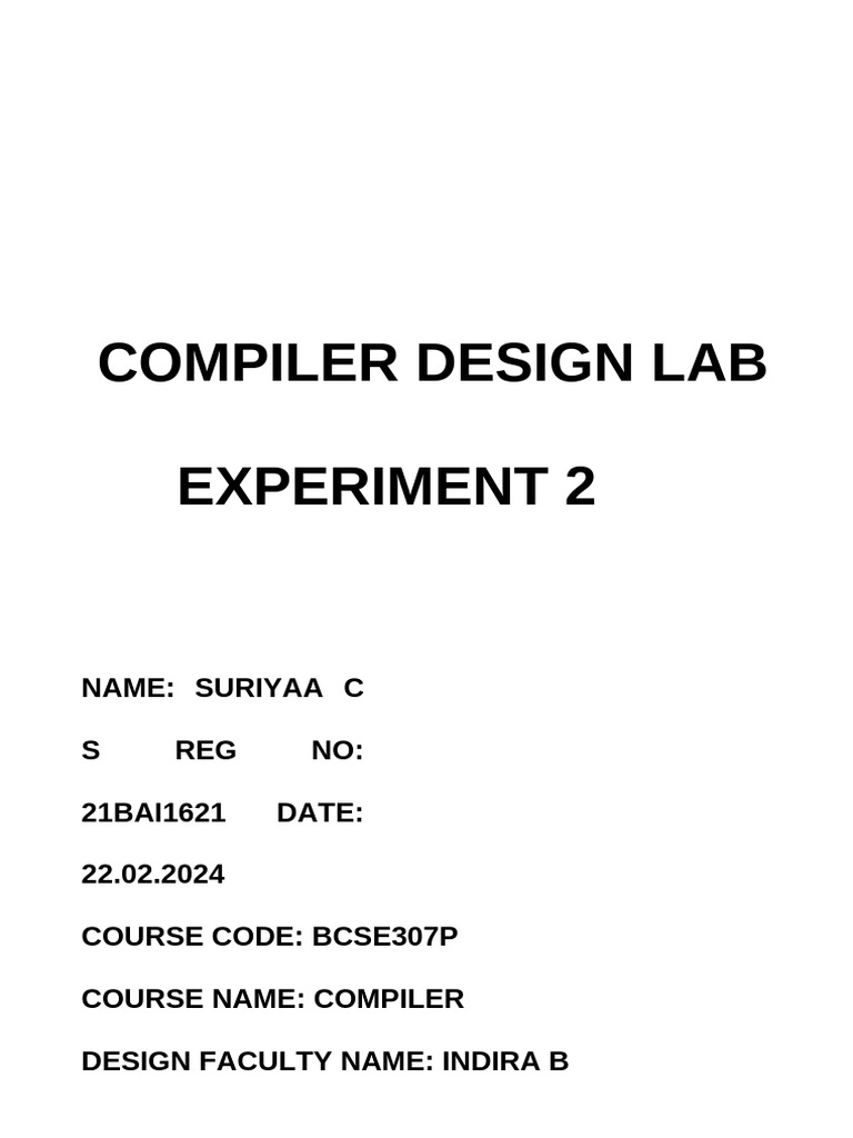 21bai1621 Suriyaa - CS Lab 2 | PDF | Computer Programming | Software Engineering